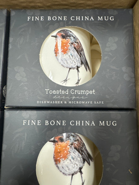 Toasted Crumpet Fine Bone China Mug - Robin Mug in Gift Box