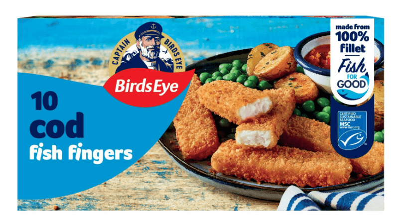 Birds Eye Cod Fish Fingers 10 Pack - 100% Cod Fillet 300g - Ship weigh