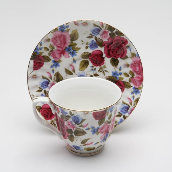 Red Rose Chintz 11 Piece Teaset