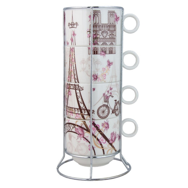 5 Piece Tower Paris Coffee Mugs.