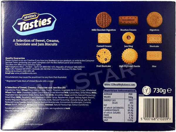 Mcvities Tasties Biscuits Assortment Box 730g