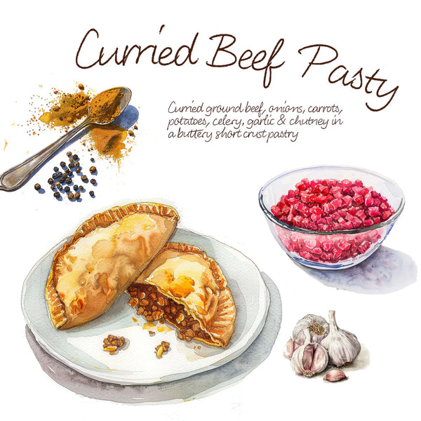 4&20 Curried Beef Pasty 7oz - 1/2lb Ship Weight