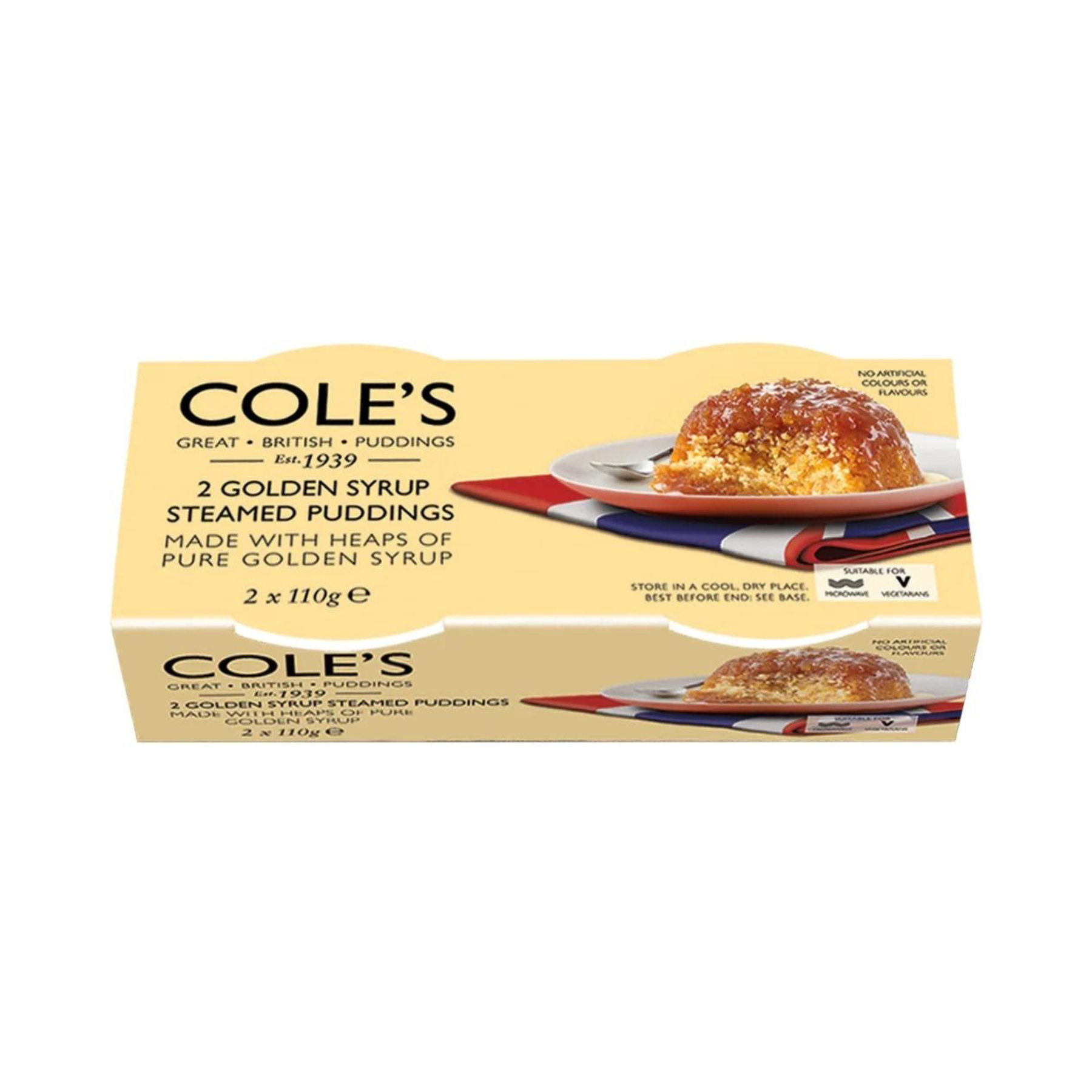 Cole's Golden Syrup Steamed Pudding Twin Pack | Goodwoods British Market