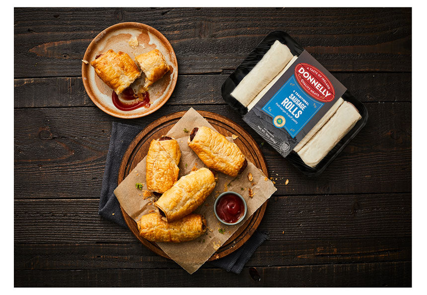 Donnelly's Sausage (Banger) Rolls - 4 Pack, Chunky 5" Sausage Rolls in