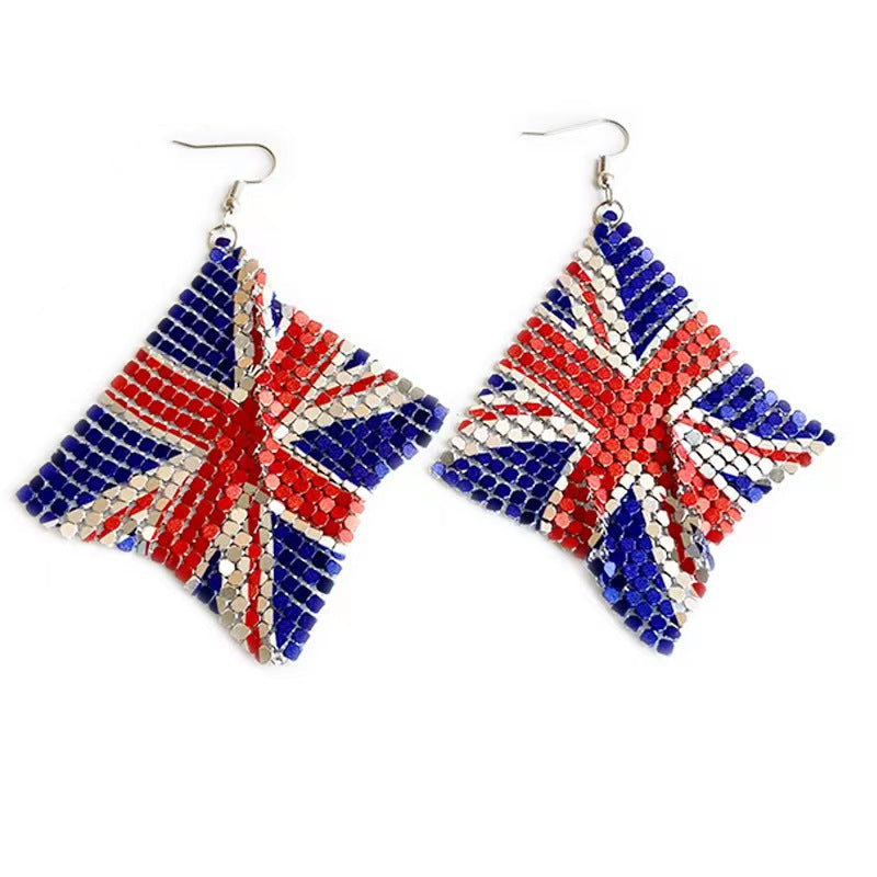 Union Jack Mesh Flag Earrings