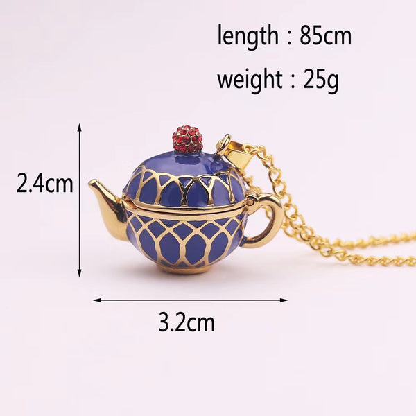 Secret Compartment Teapot Necklace 80cmh
