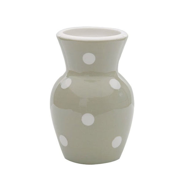 Sage White Dots Vase